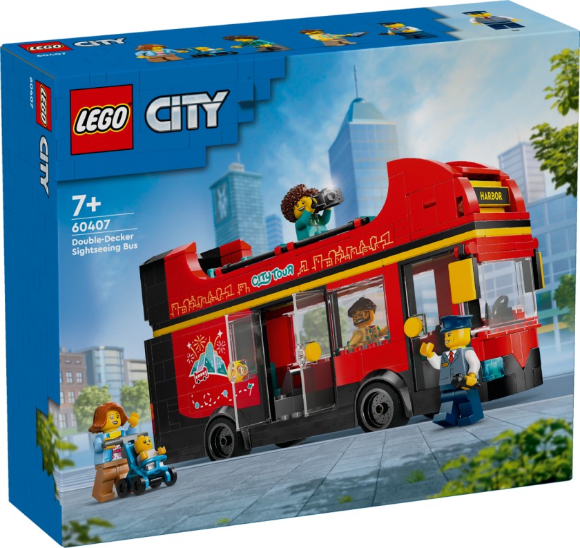 LEGO 60407 City Red Double-Decker Sightseeing Bus Building Toy Set