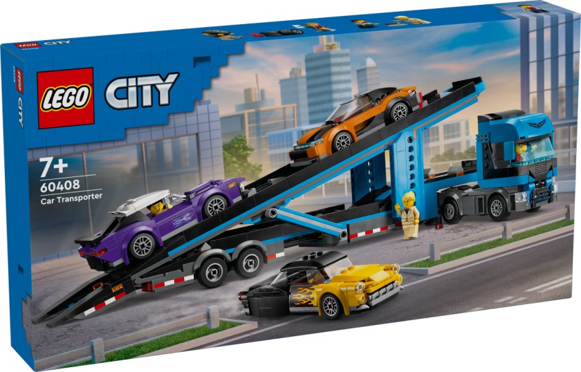 LEGO 60408 City Car Transporter Truck with Sports Cars Building Toy Set