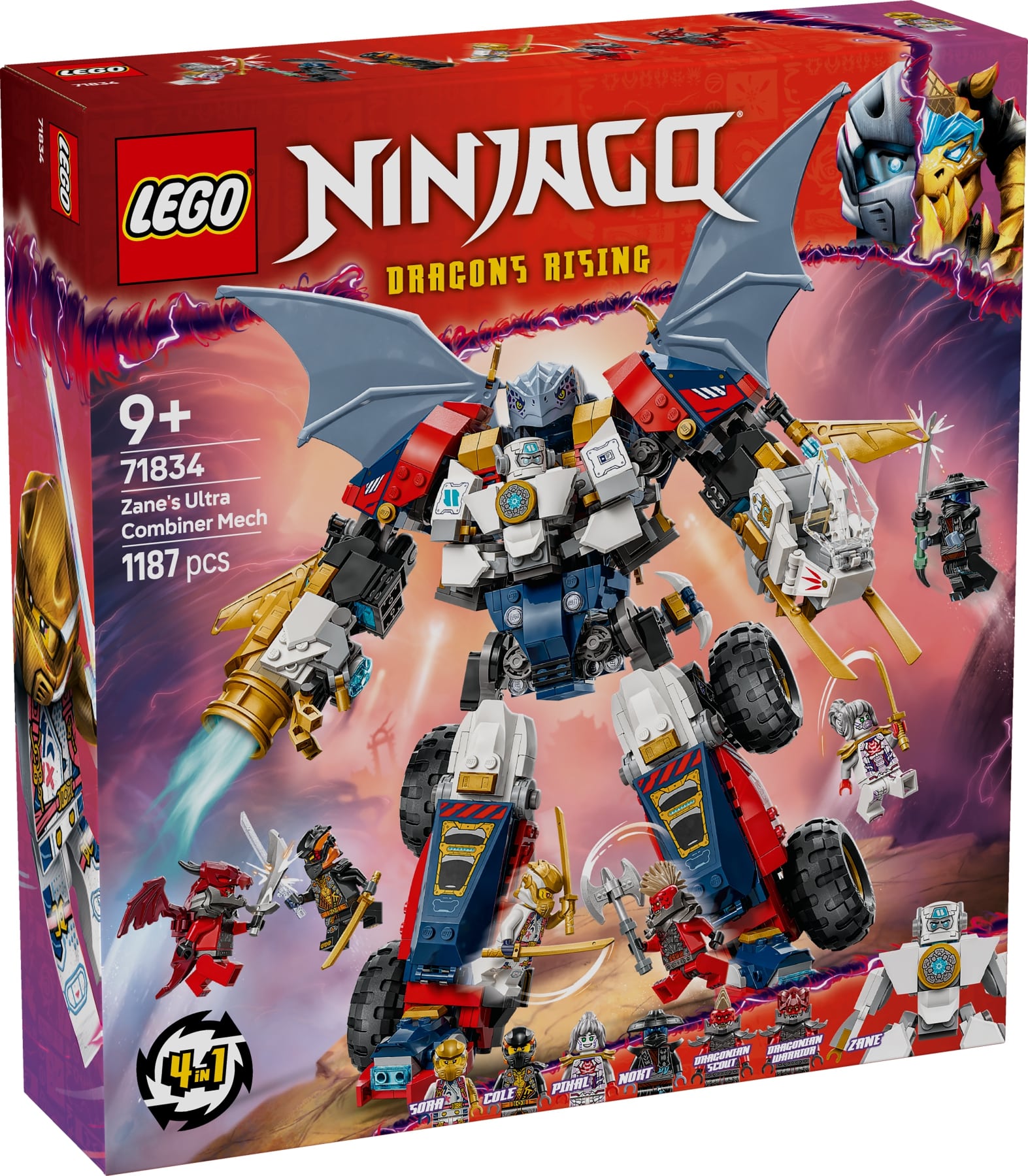 LEGO 71834 Ninjago Zane's Ultra Combiner Mech Building Toy Set (1187 ...