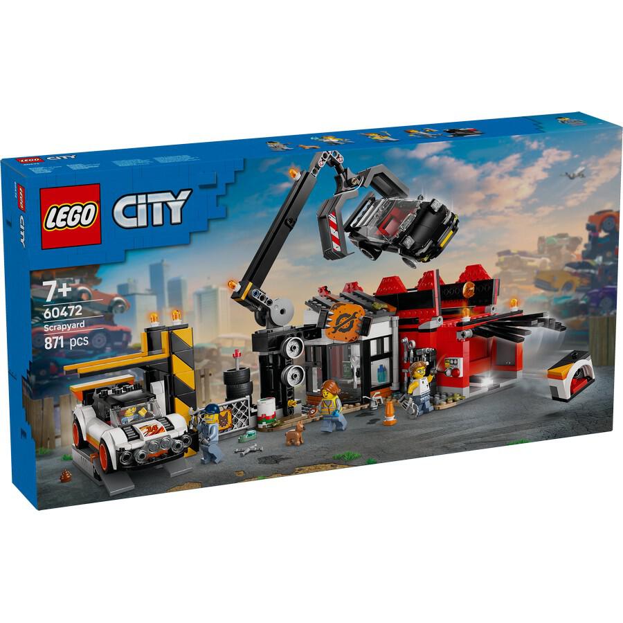 LEGO 60472 City Scrapyard with Cars Building Toy Set (871 Pieces)