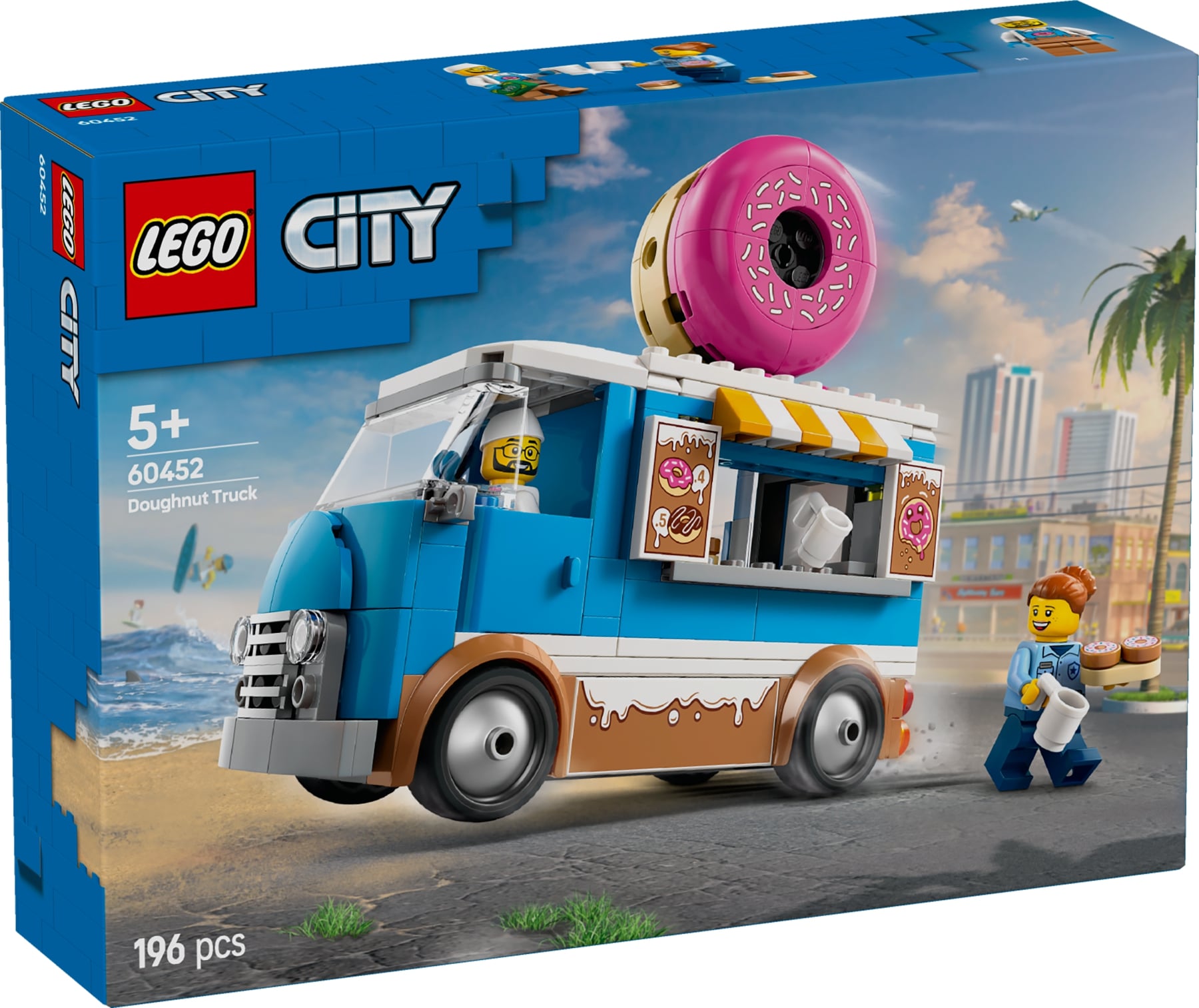 LEGO 60452 City Donut Truck Building Toy Set (196 Pieces)