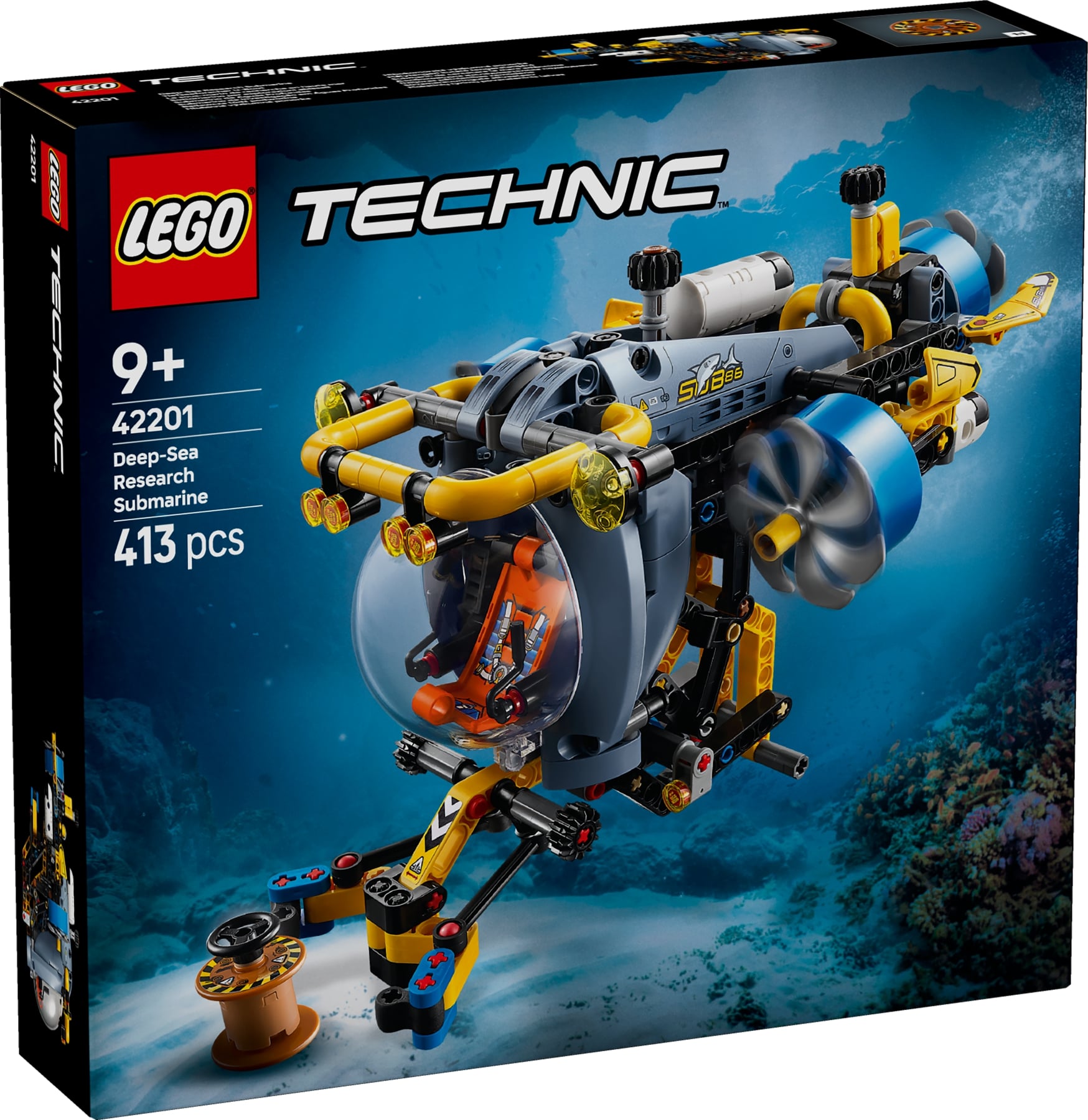 LEGO 42201 Technic Deep-Sea Research Submarine Building Toy Set (413 ...
