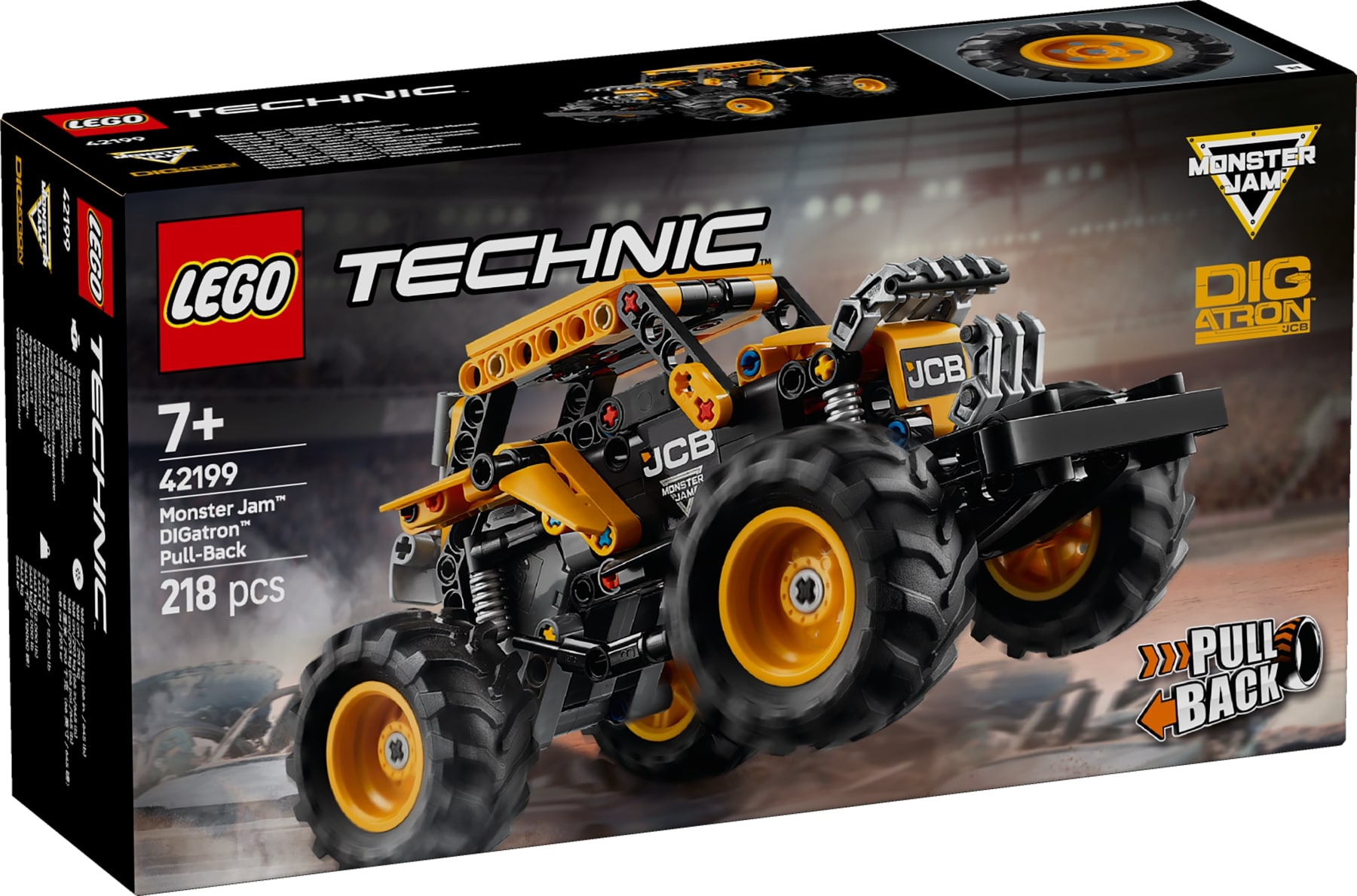 LEGO 42199 Technic Monster Jam DIGatron Pull-Back Building Toy Set (218 ...