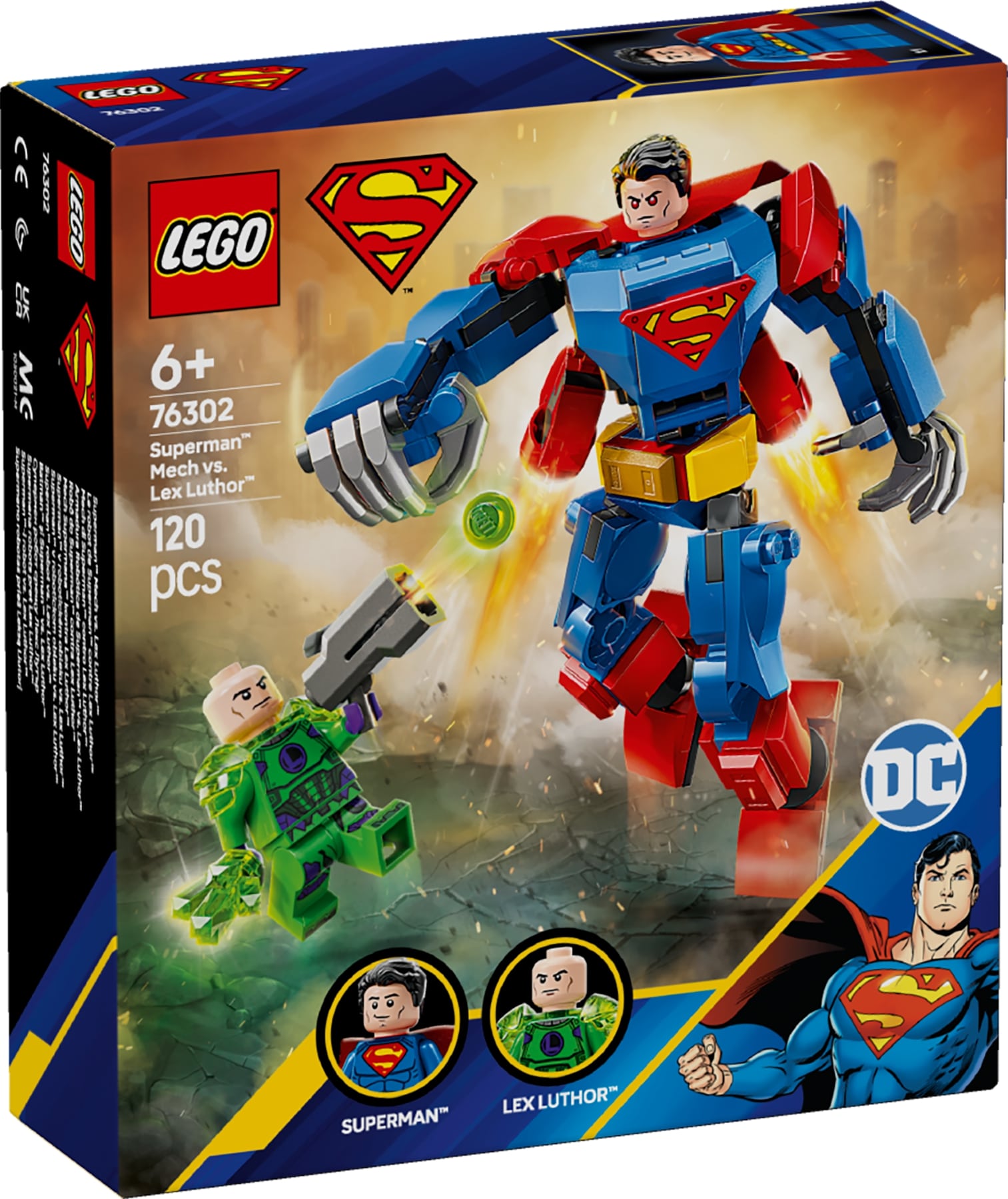 LEGO 76302 DC Super Heroes Superman Mech vs. Lex Luthor Building Toy ...