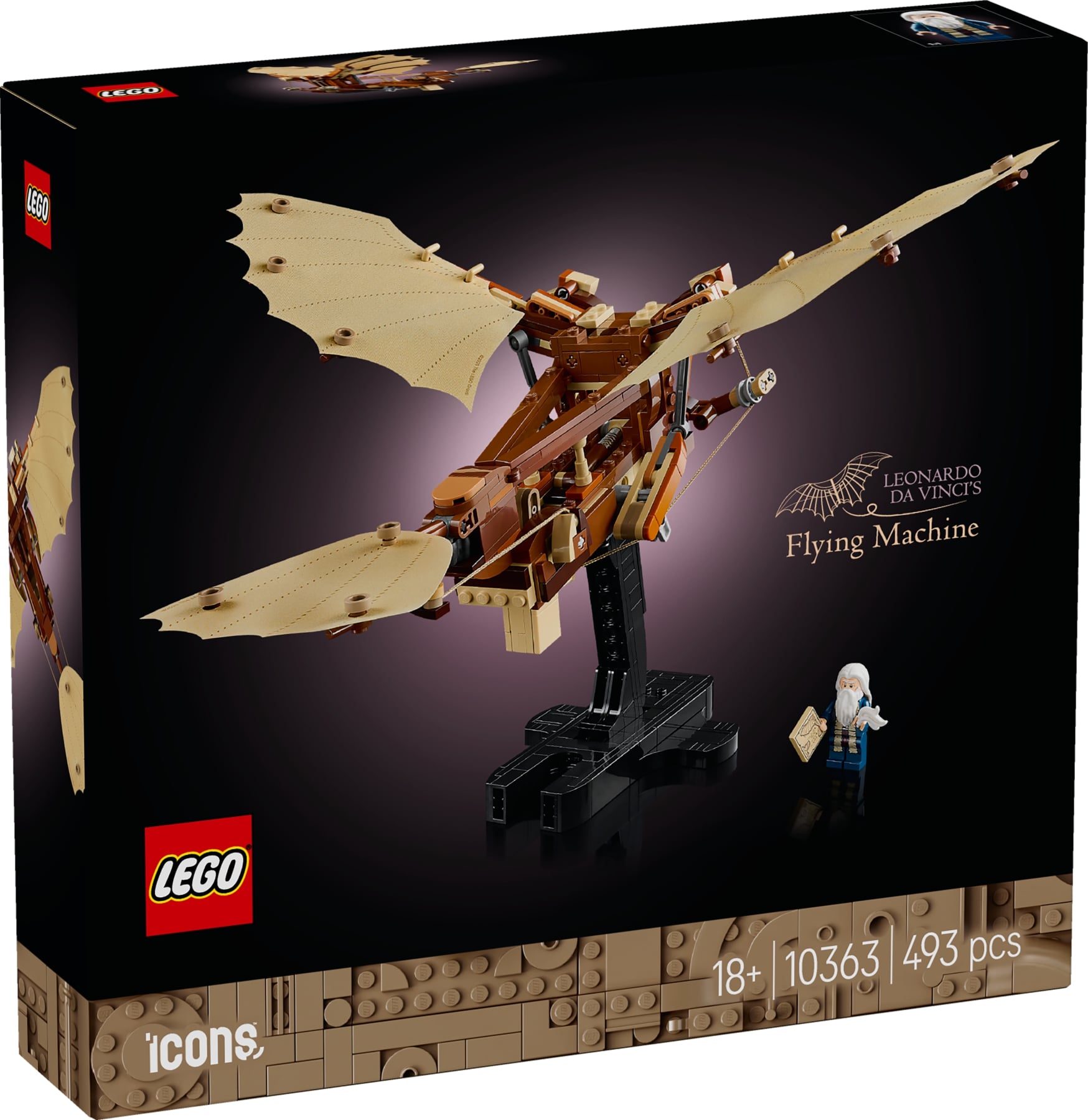 LEGO 10363 Icons Leonardo da Vinci's Flying Machine Building Set (493 ...