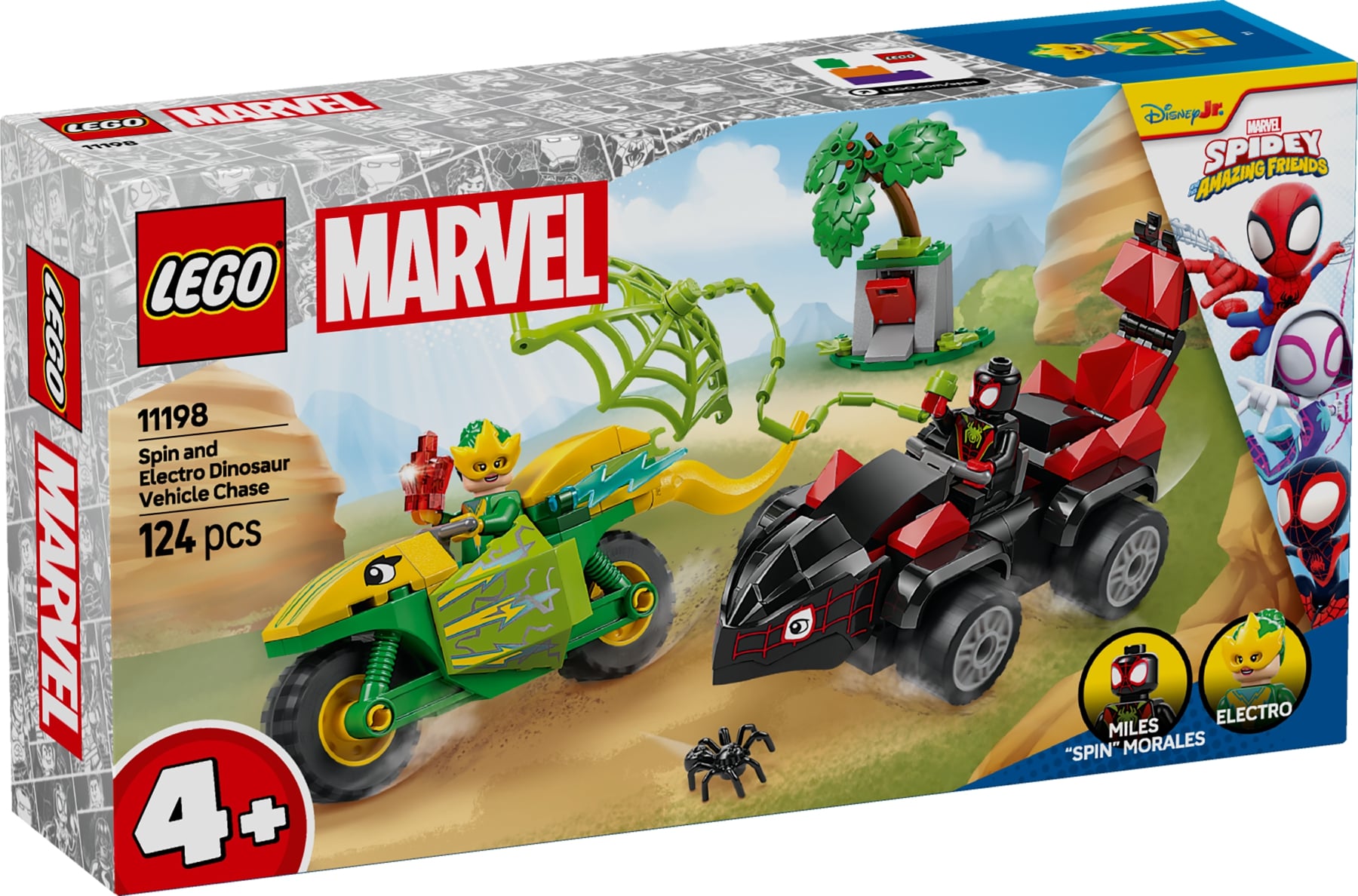 LEGO 11198 Spidey Spin and Electro Dinosaur Vehicle Chase Building Toy ...