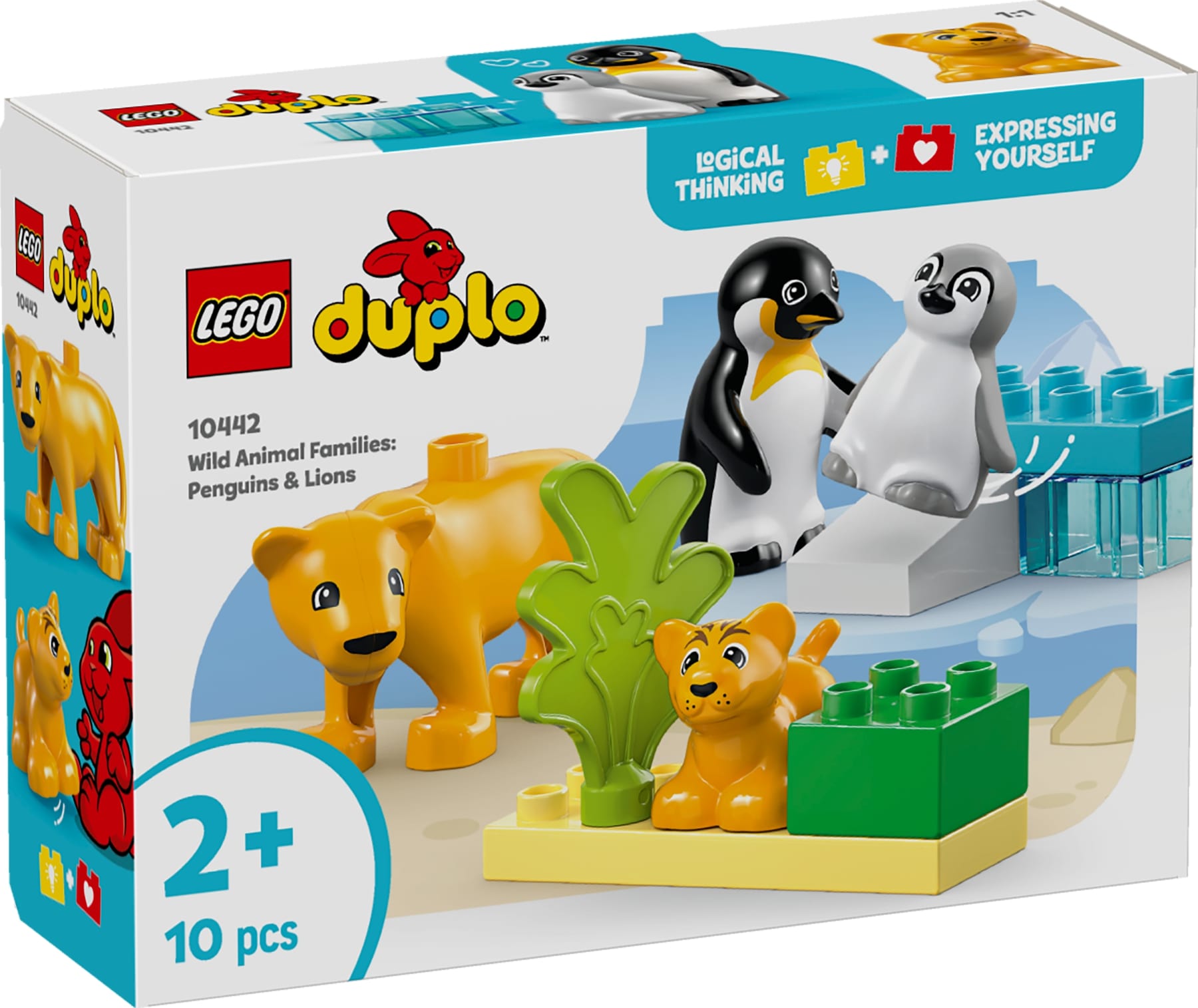 LEGO 10442 DUPLO Wild Animal Families: Penguins & Lions Building Toy ...