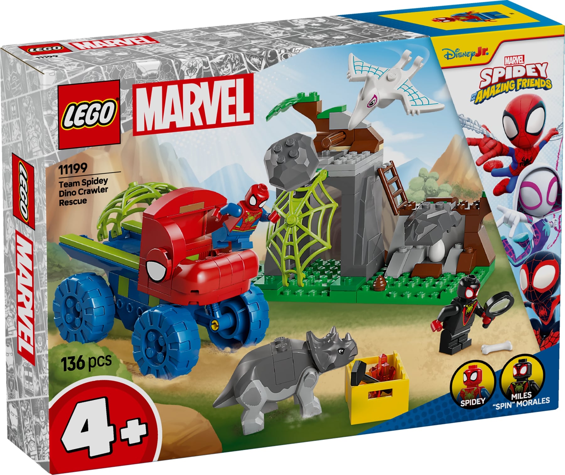 LEGO 11199 Spidey Team Spidey Dino Crawler Rescue Building Toy Set (136 ...