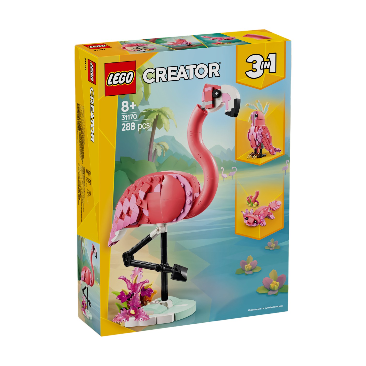 LEGO 31170 Creator Wild Animals: Pink Flamingo Building Toy Set (288 ...
