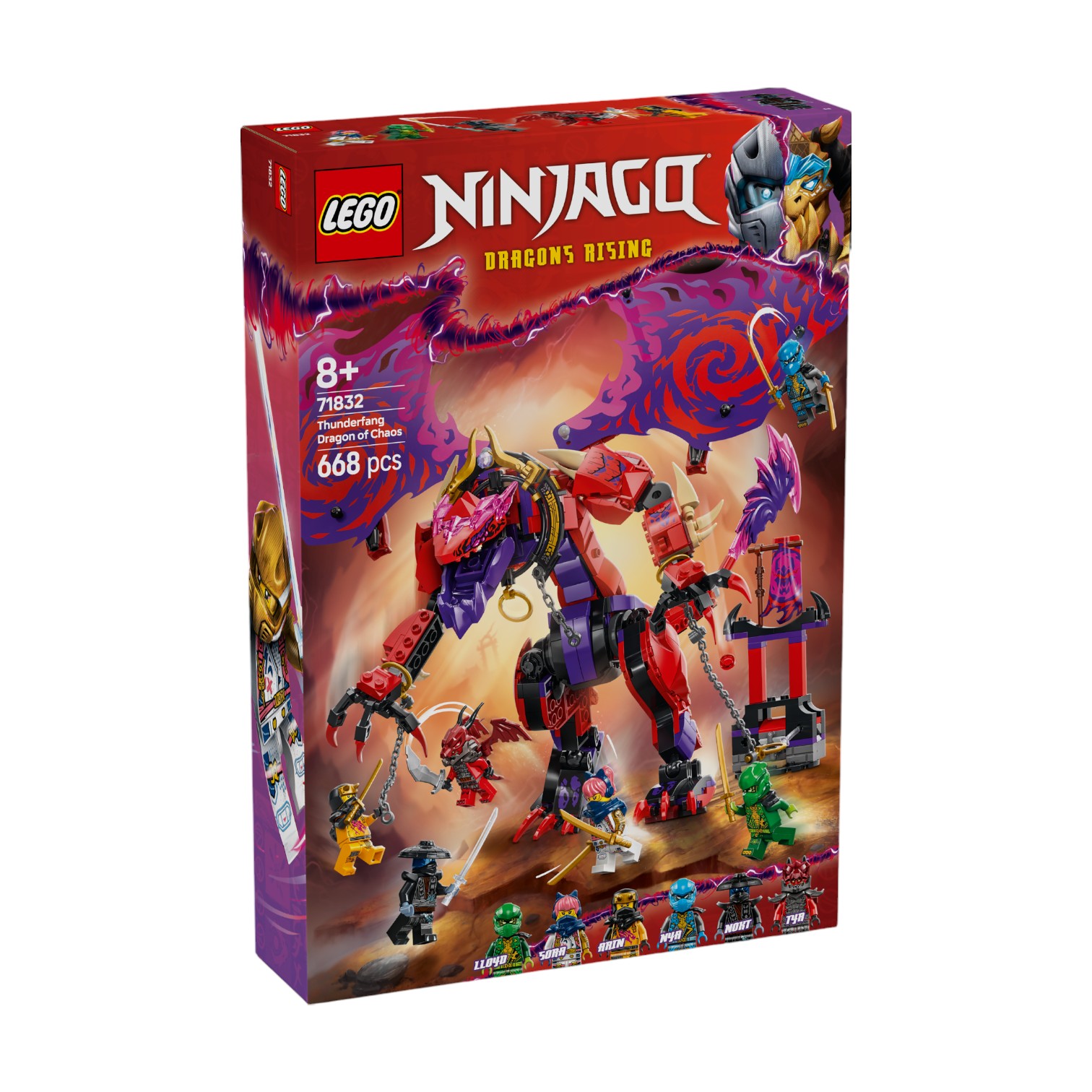 LEGO 71832 Ninjago Thunderfang Dragon of Chaos Building Toy Set (668 ...