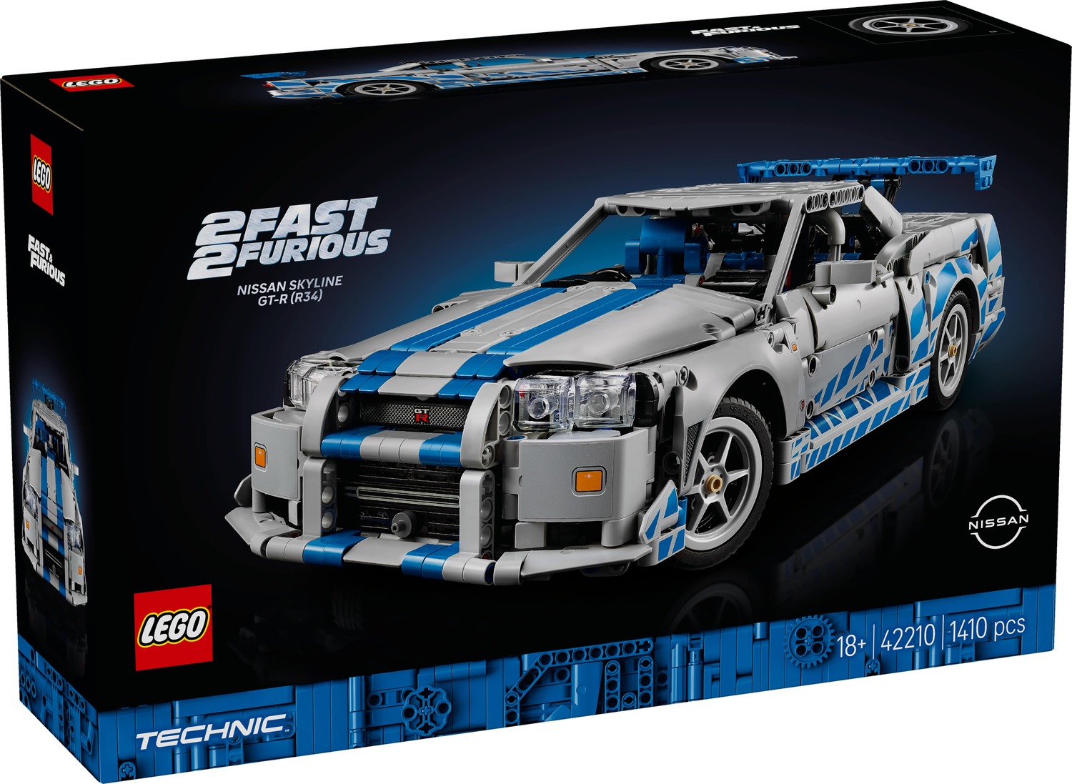 LEGO 42210 Technic 2 Fast 2 Furious Nissan Skyline GT-R (R34) Car ...