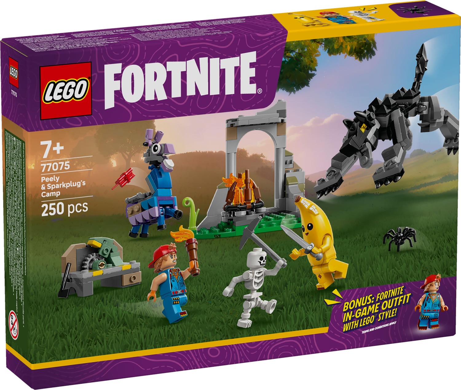 LEGO 77075 Fortnite Peely & Sparkplug's Camp Building Toy Set