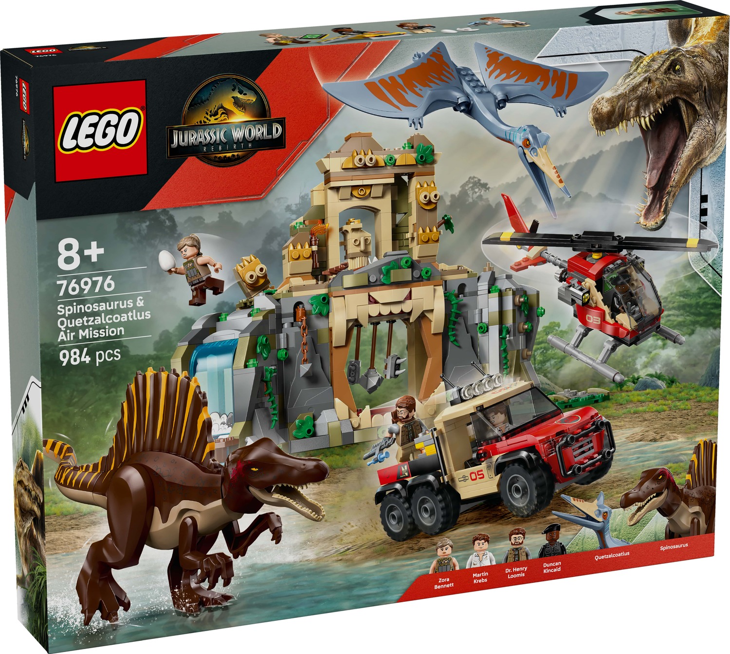 LEGO 76976 Jurassic Spinosaurus & Quetzalcoatlus Air Mission Building ...