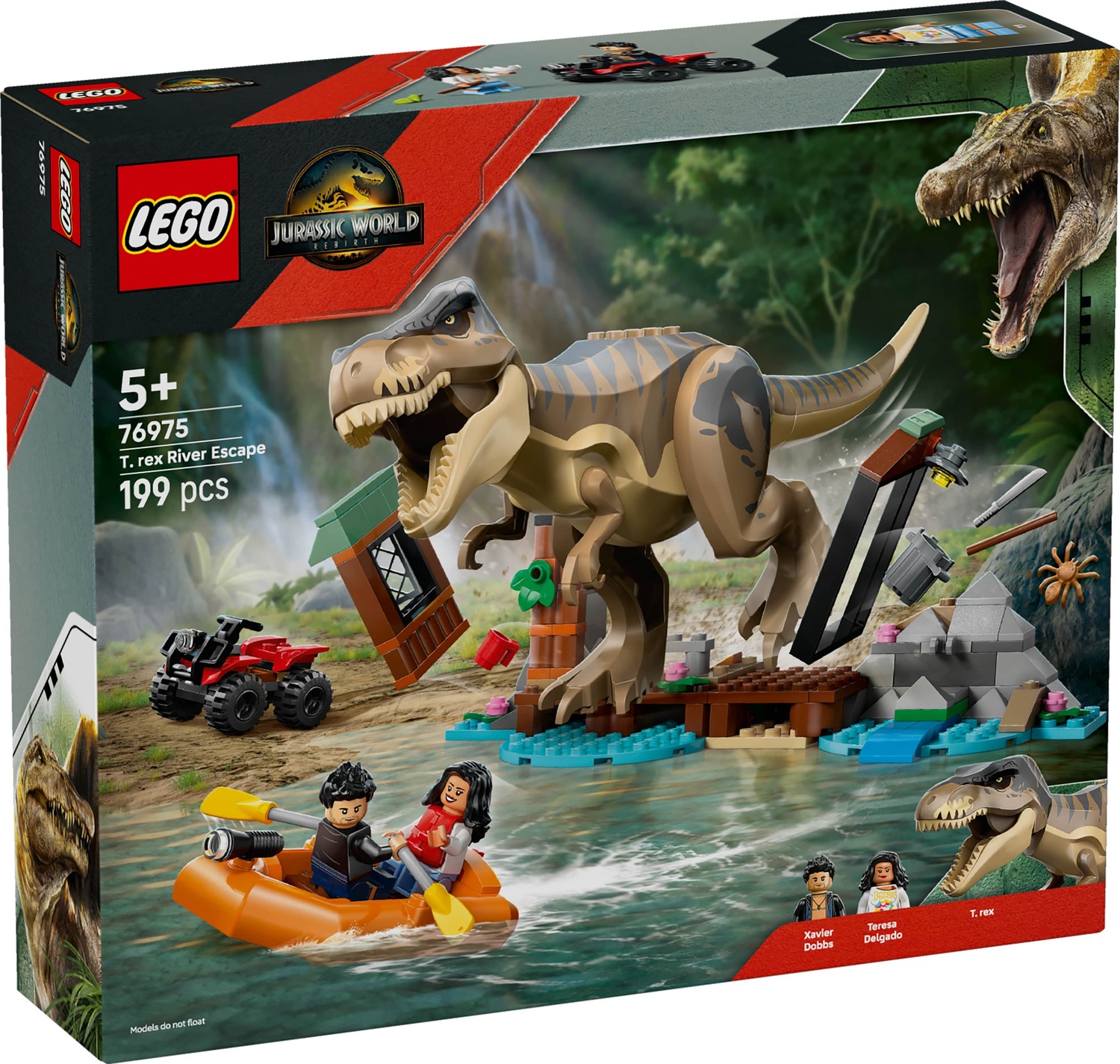 LEGO 76975 Jurassic T. rex River Escape Building Toy Set