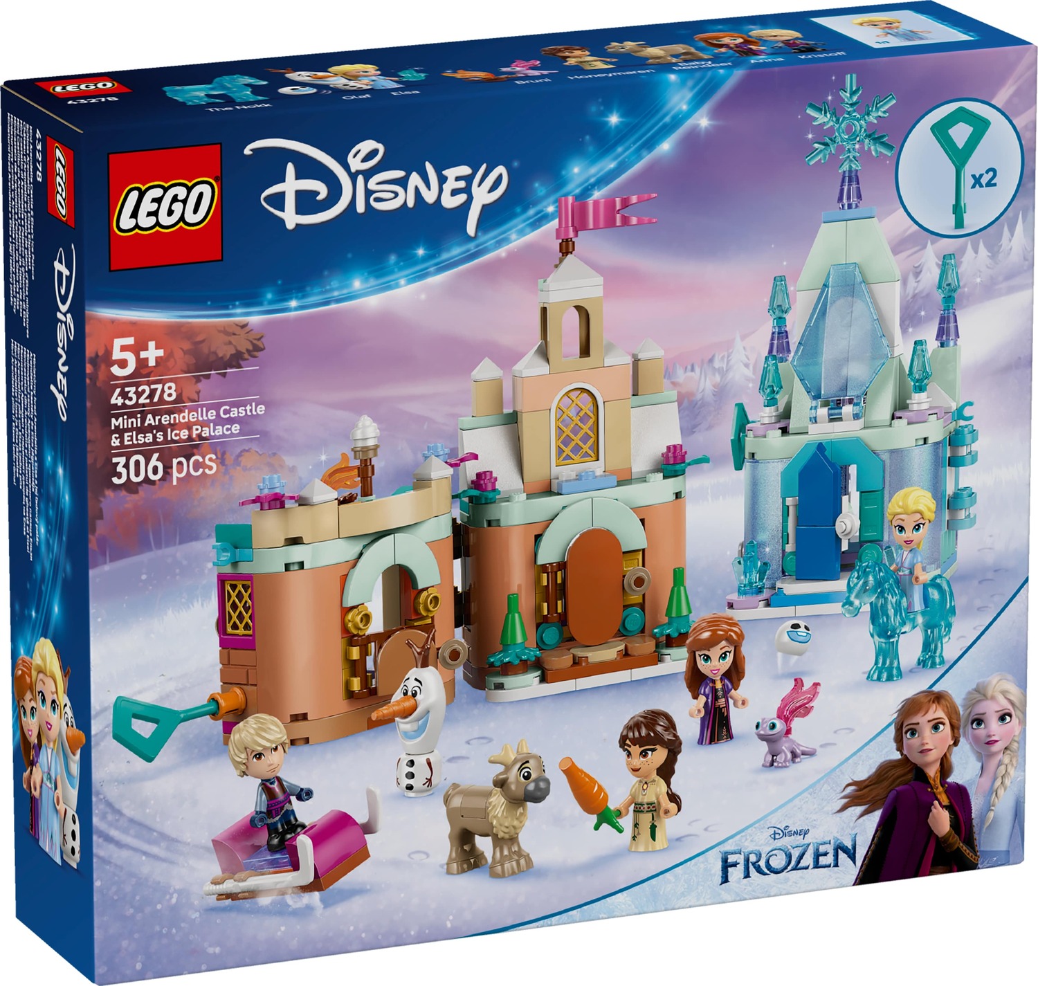 LEGO 43278 Disney Mini Arendelle Castle & Elsa's Ice Palace Building ...