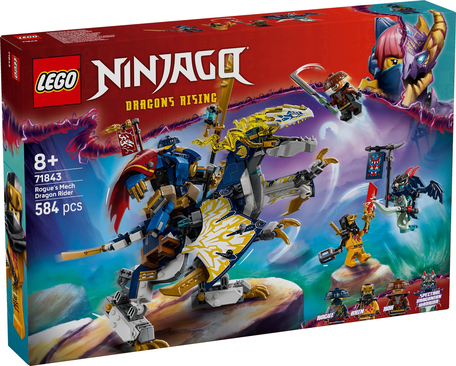 LEGO 71843 NINJAGO Rogue's Mech Dragon Rider Building Toy Set