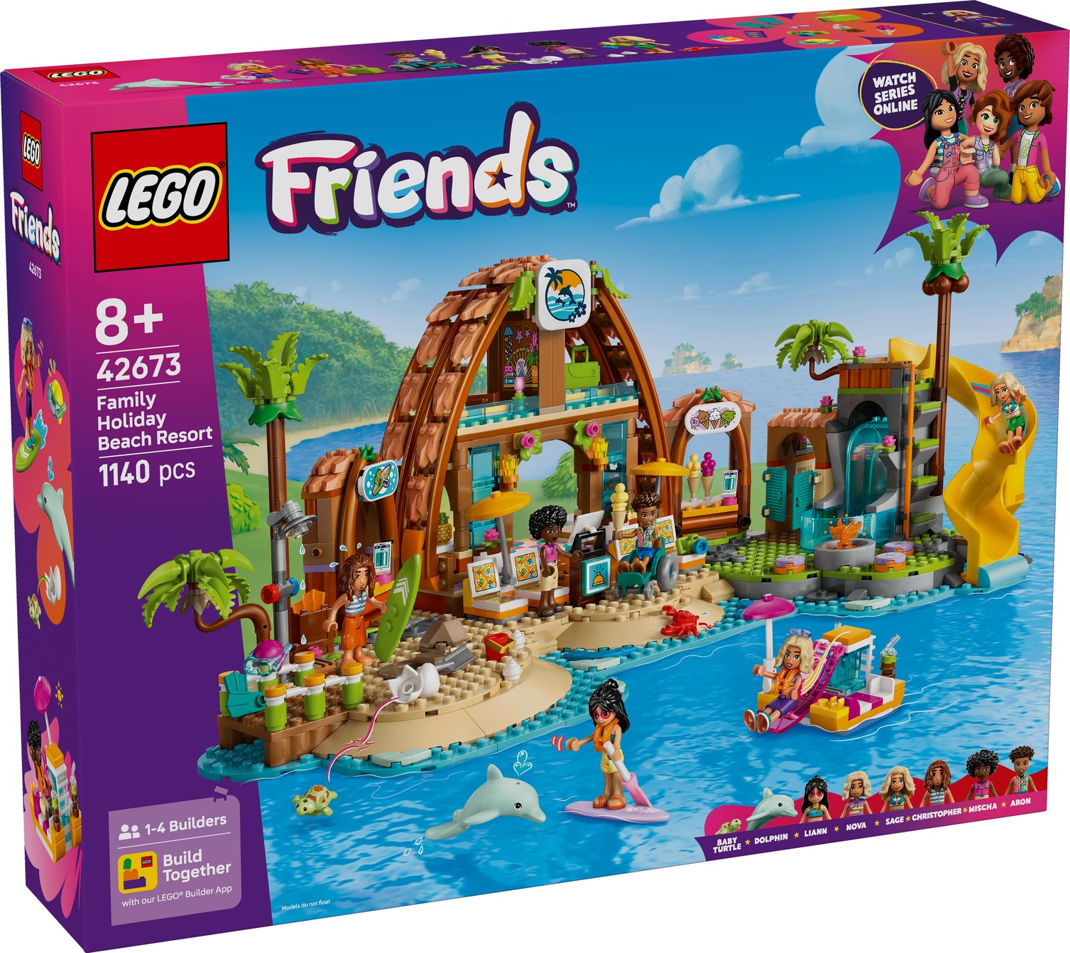 LEGO 42673 Friends Family Vacation Beach Resort Building Toy Set