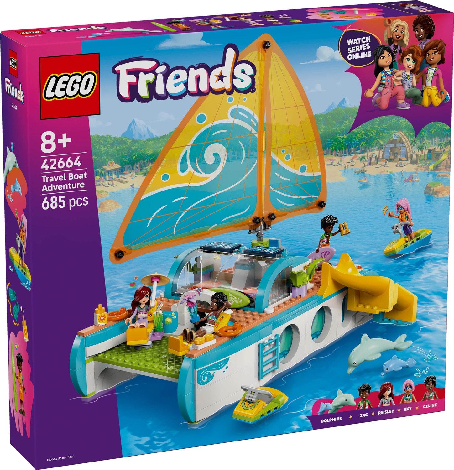 LEGO 42664 Friends Travel Boat Adventure Building Toy Set