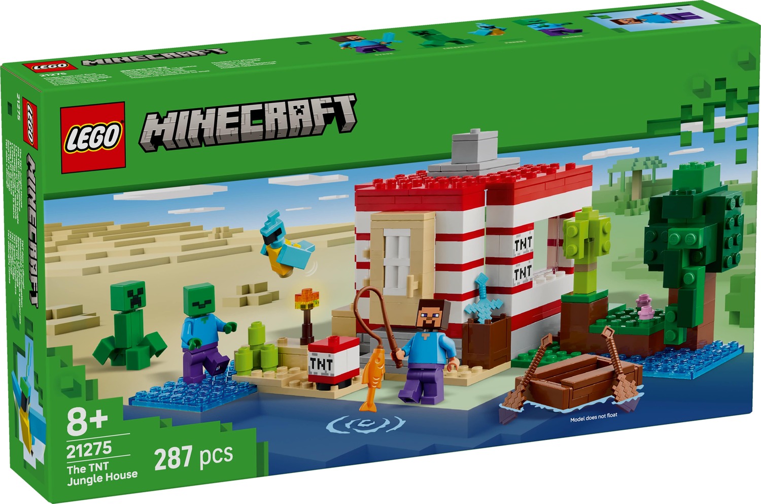 LEGO 21275 Minecraft The TNT Jungle House Building Toy Set