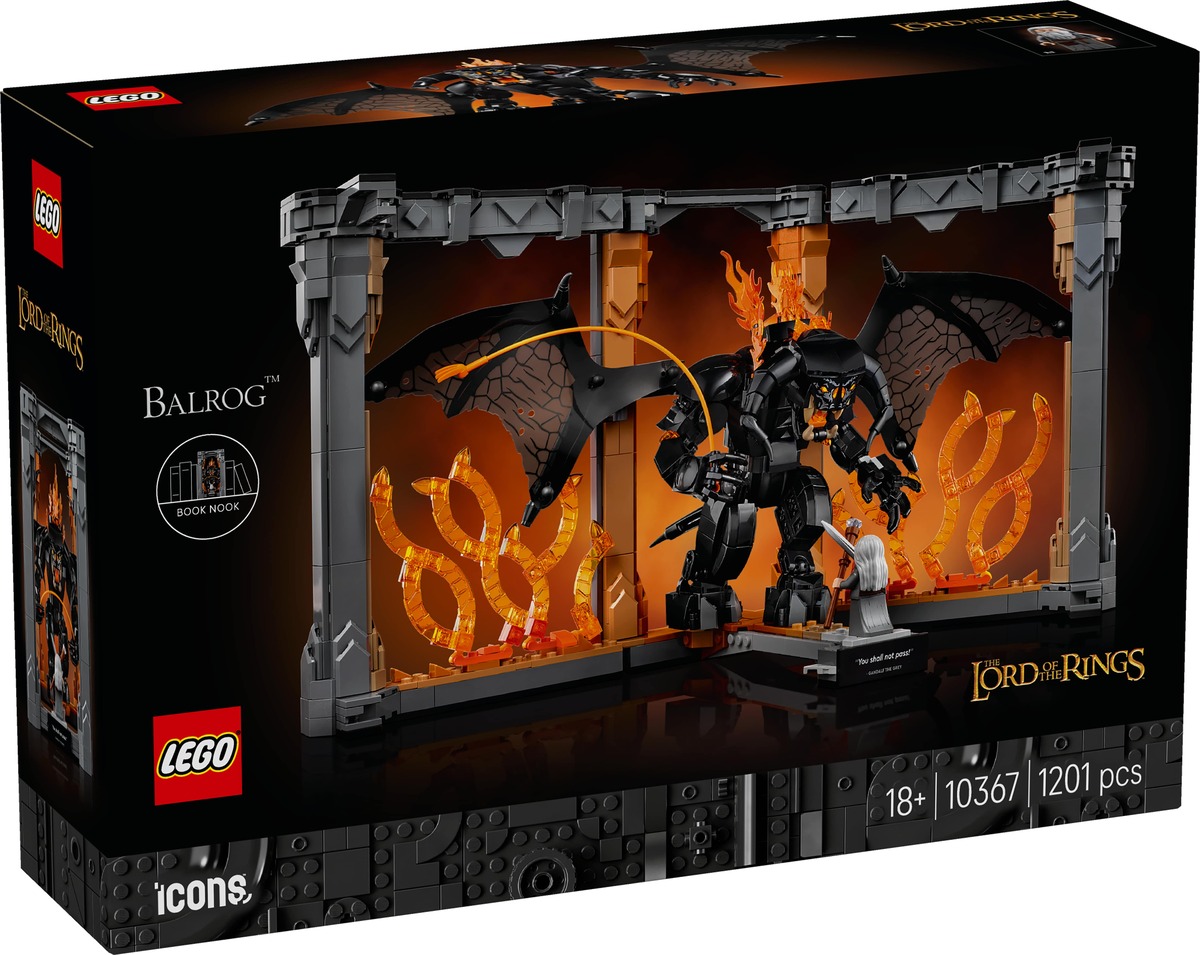 LEGO 10367 Icons The Lord of the Rings: Balrog Book Nook Building Kit ...