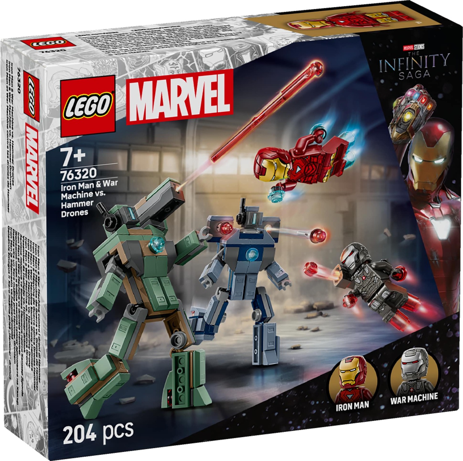 LEGO 76320 Marvel Super Heroes Iron Man & War Machine vs. Hammer Drones ...