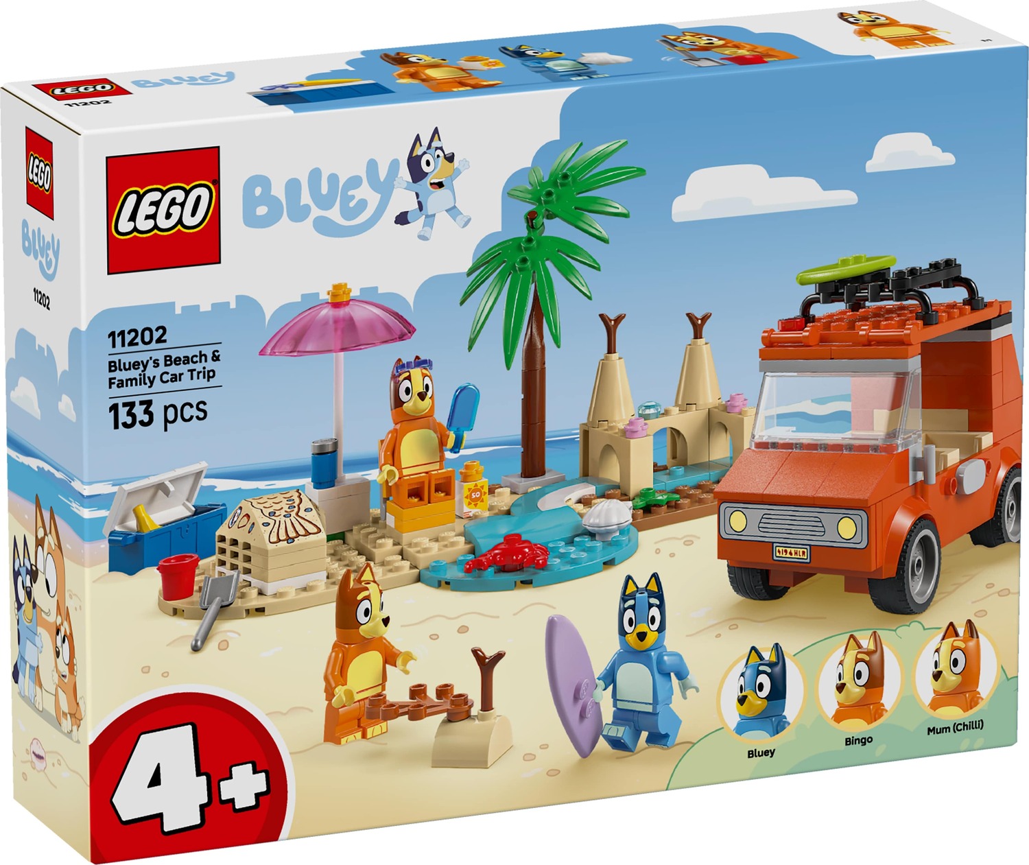 LEGO 11202 Bluey Bluey's Beach & Family Car Trip Building Toy Set