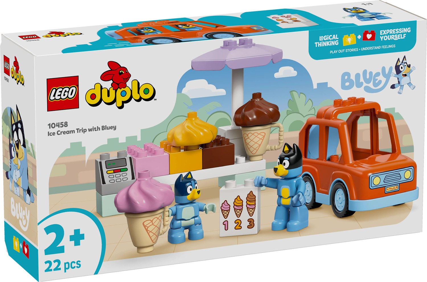 LEGO 10458 Duplo Ice Cream Trip with Bluey Building Toy Set
