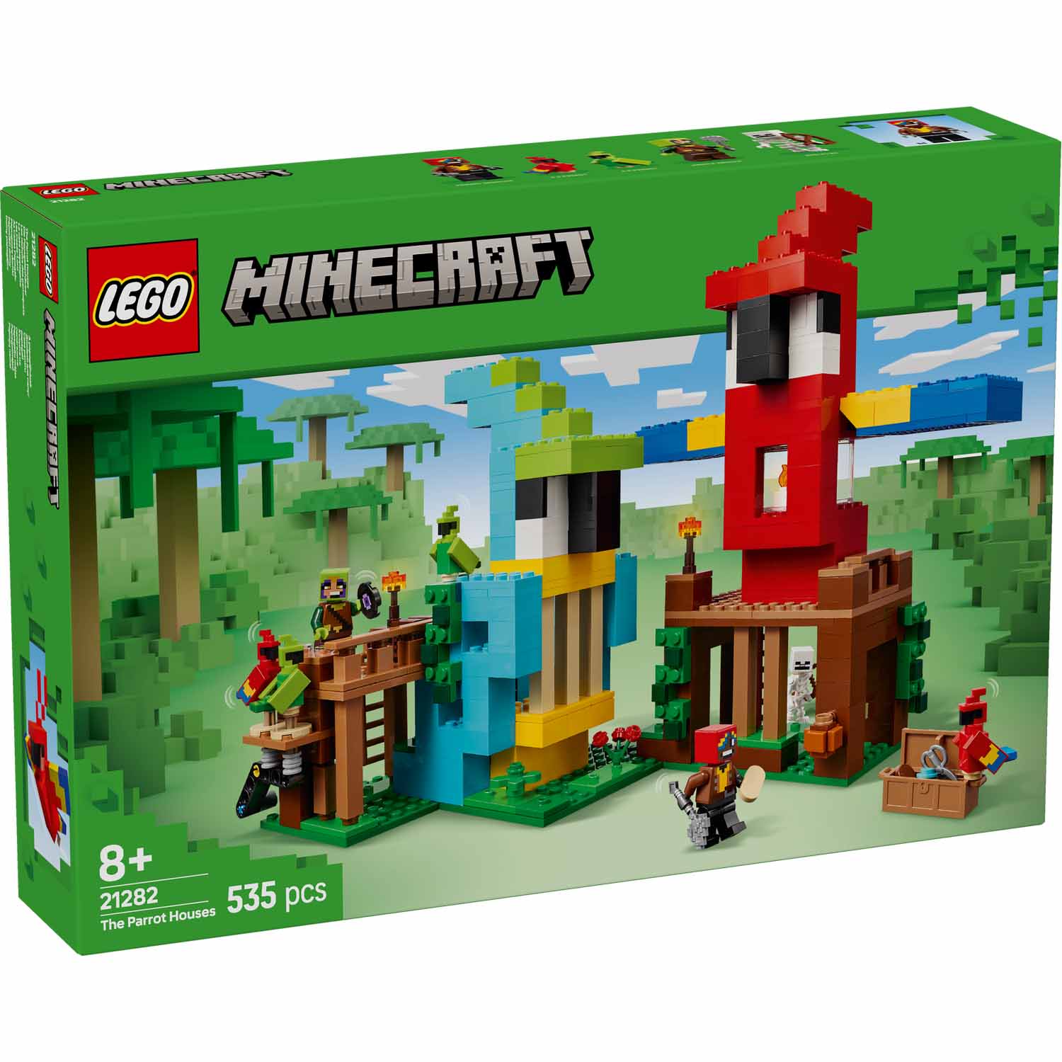 LEGO 21282 Minecraft The Parrot Houses Gamer Toy, with Skeleton Figure ...