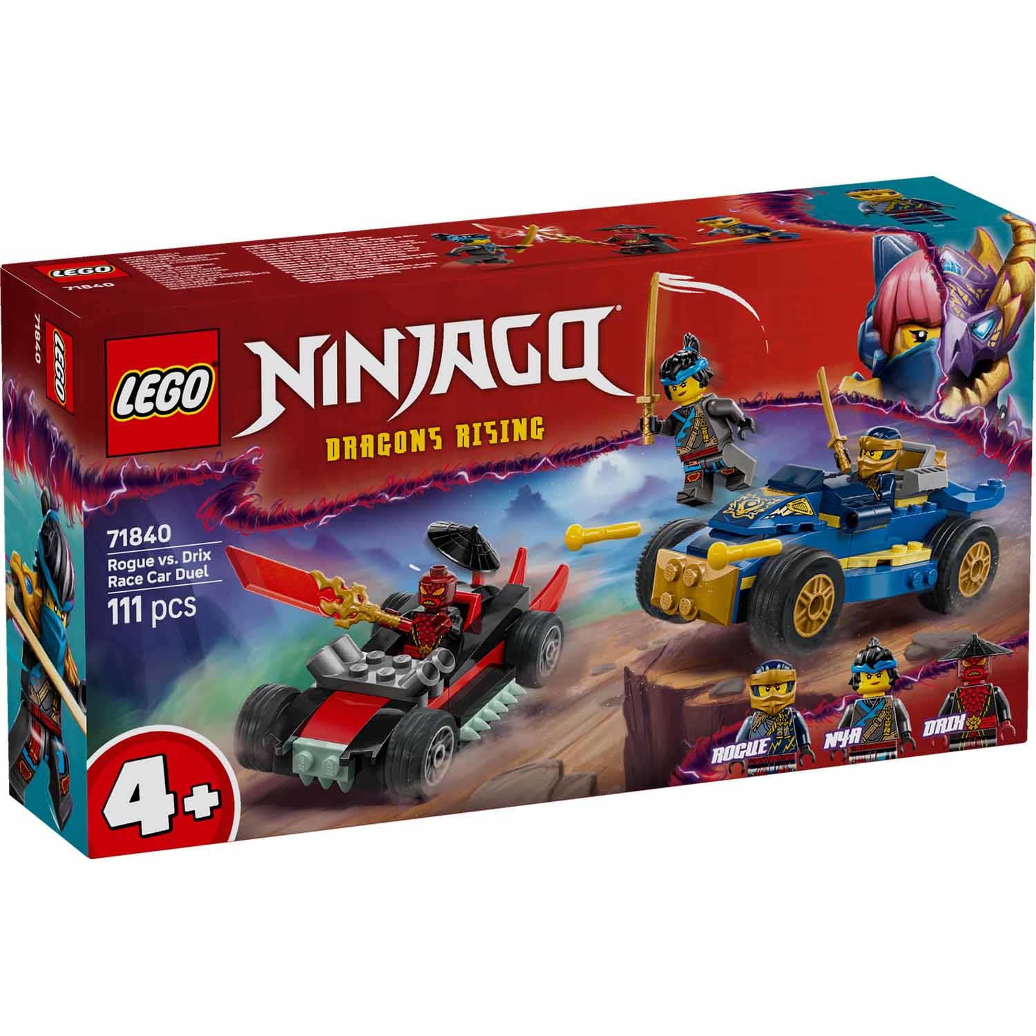 LEGO 71840 NINJAGO Rogue vs Drix Race Car Duel Ninja Toy Playset (111 ...