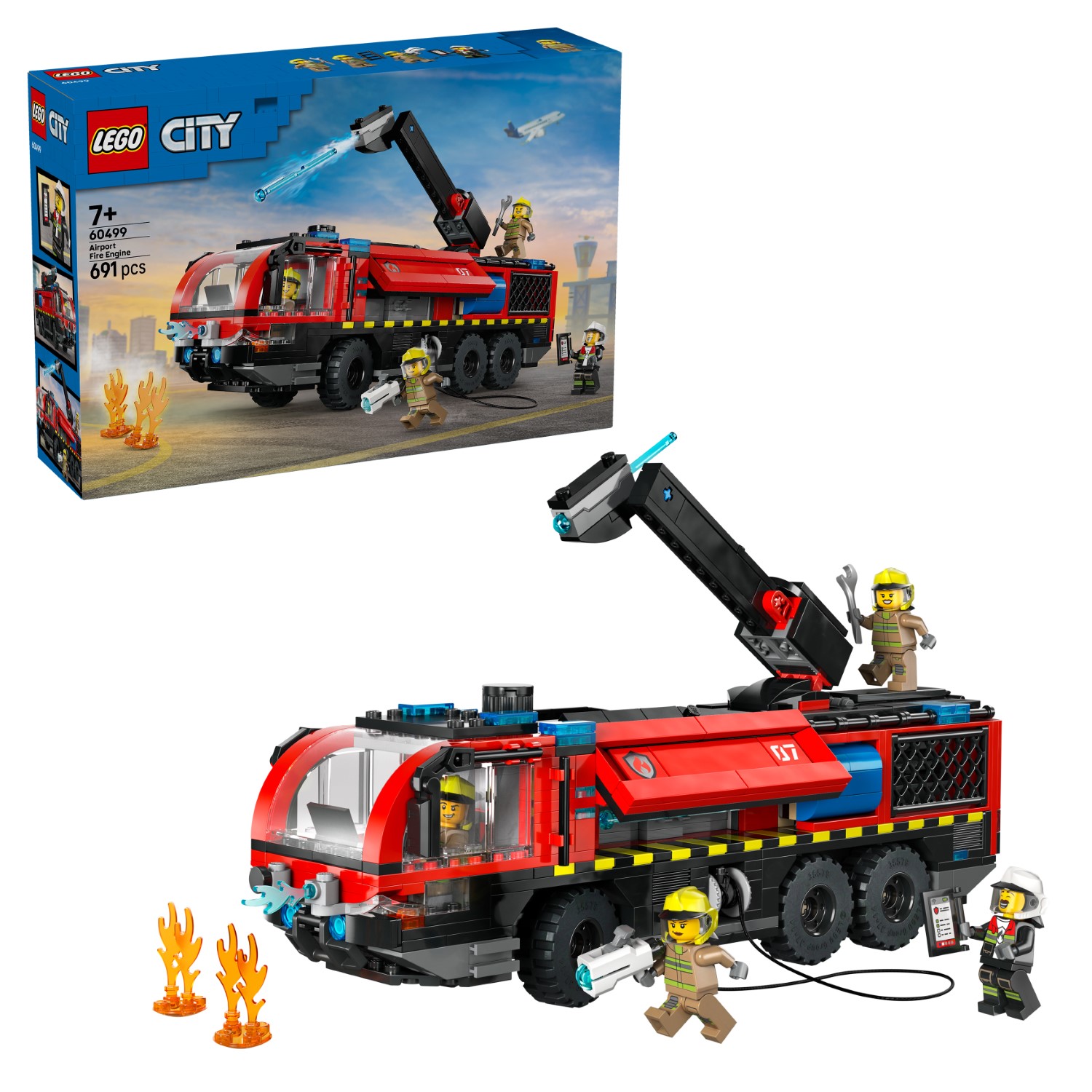 LEGO 60499 City Airport Fire Truck Toy Emergency Vehicle Building Kit ...
