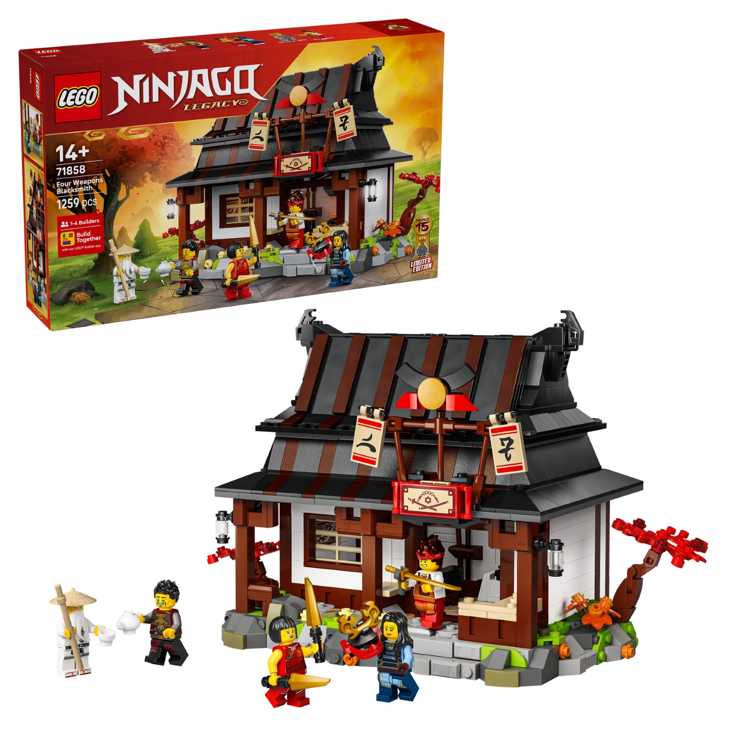 LEGO 71858 NINJAGO® Four Weapons Blacksmith 15th Anniversary Toy ...