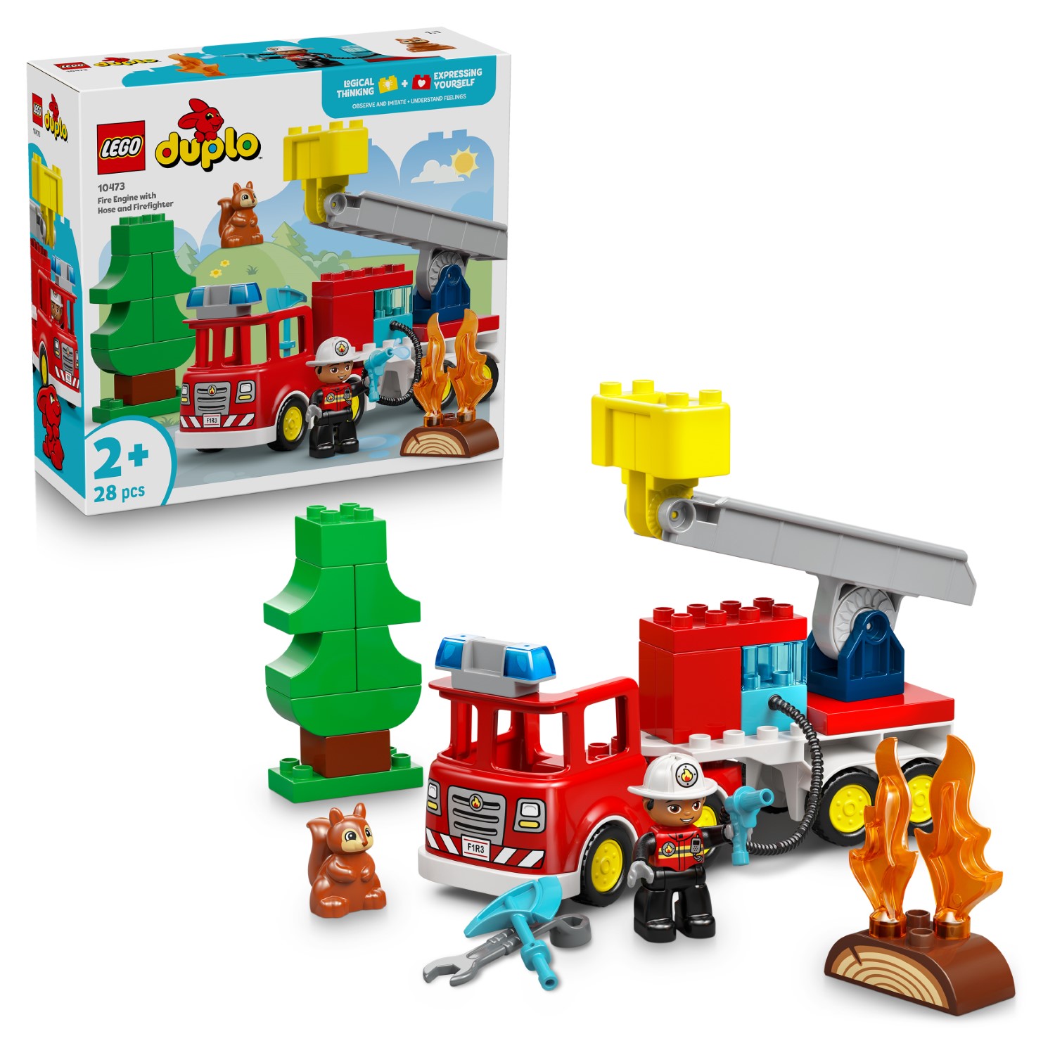 LEGO 10473 DUPLO® Town Fire Truck with Hose and Firefighter Emergency ...