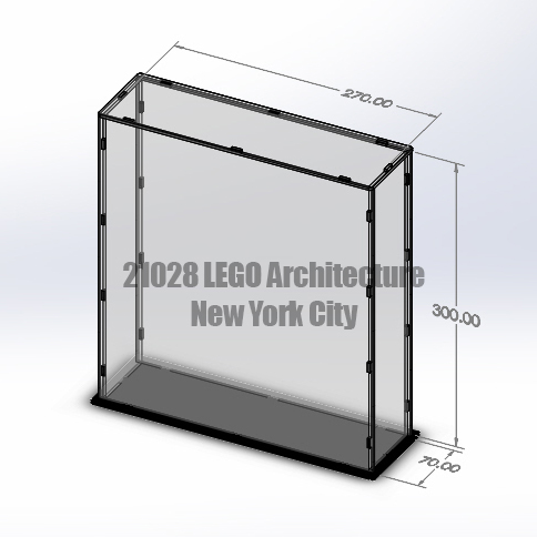 Acrylic Case with Black Base for 21028 LEGO Architecture New York City